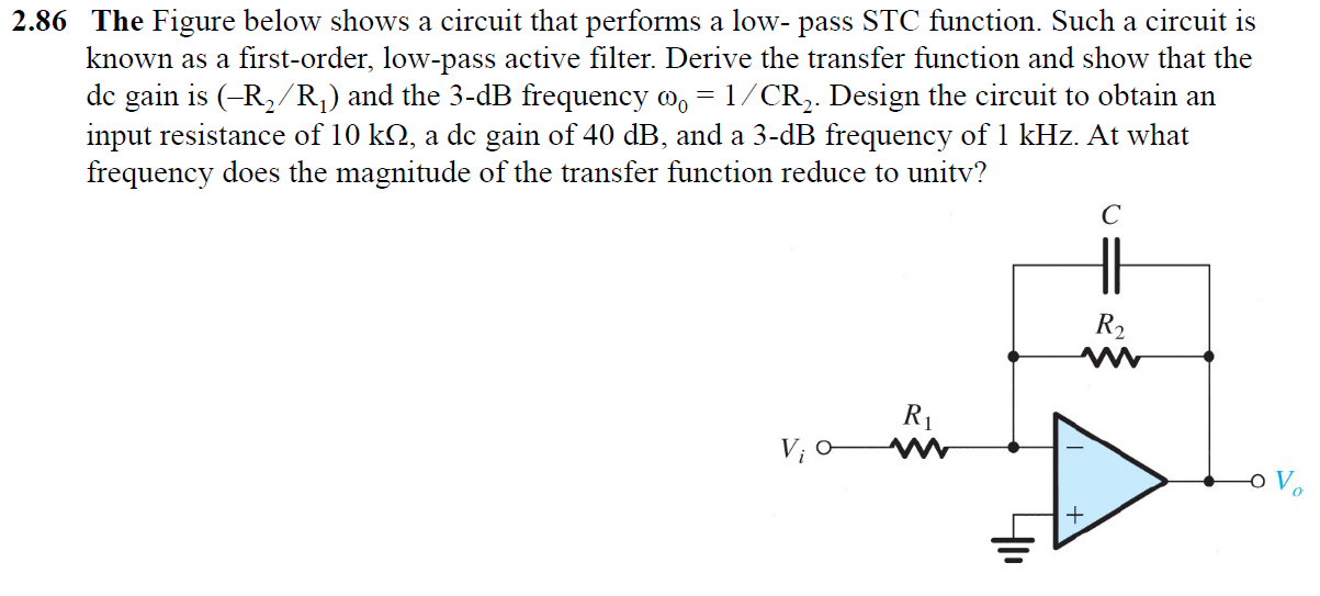 Solved 2.86 The Figure below shows a circuit that performs a | Chegg.com