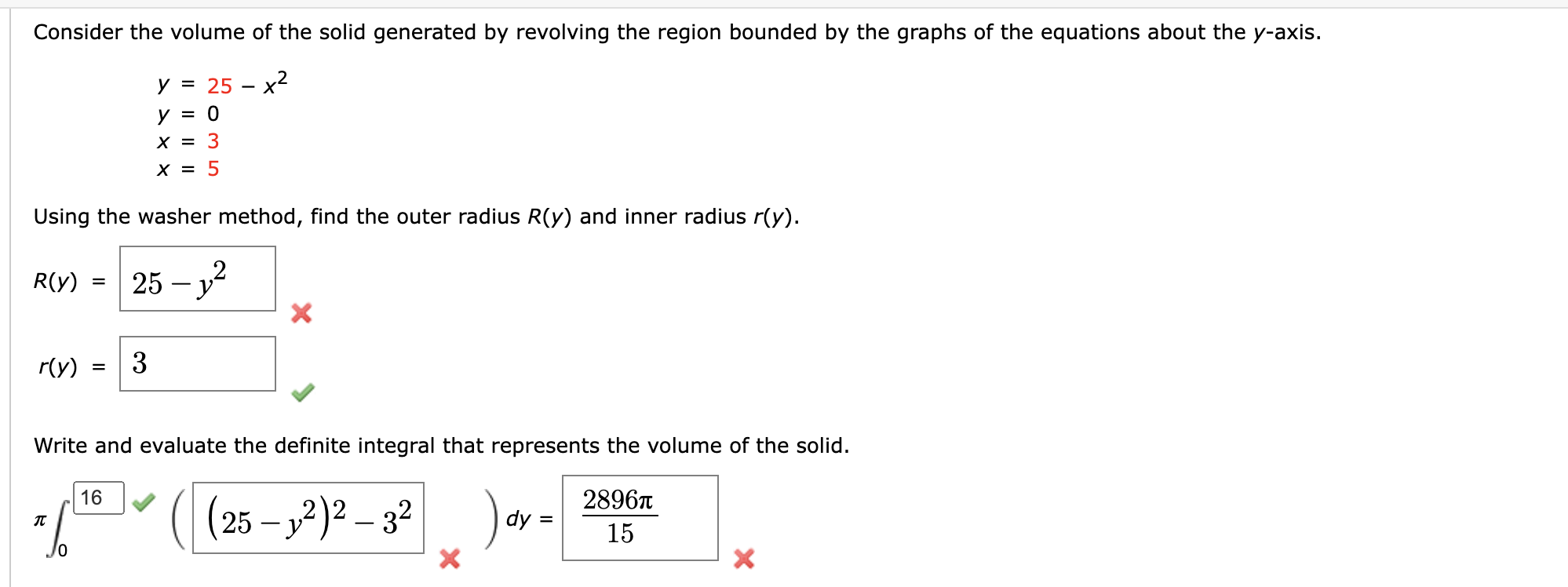 Solved Find the volume of the solid generated by revolving | Chegg.com