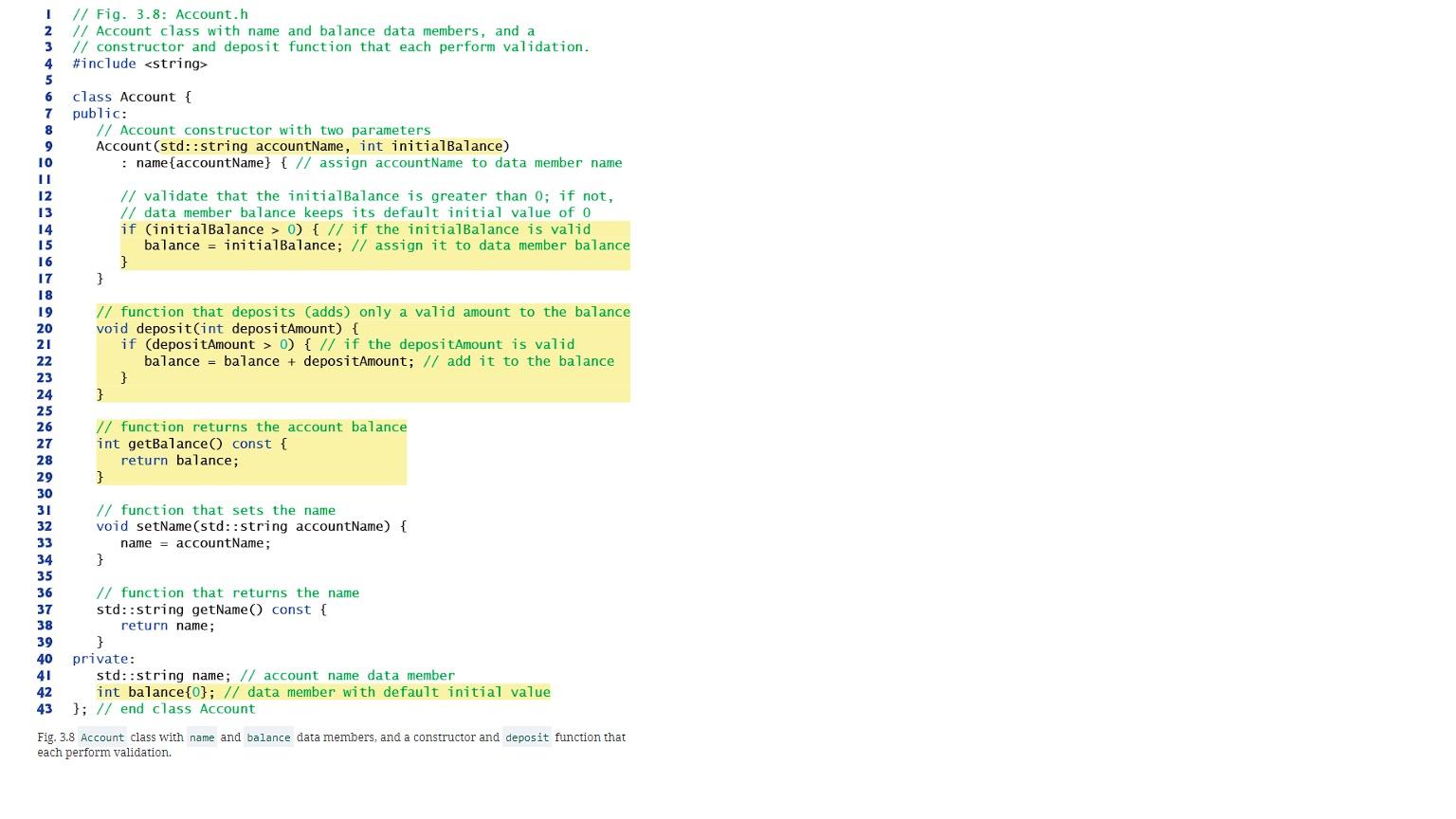 Solved Modify class Account (Fig. 3.8) to provide a member | Chegg.com