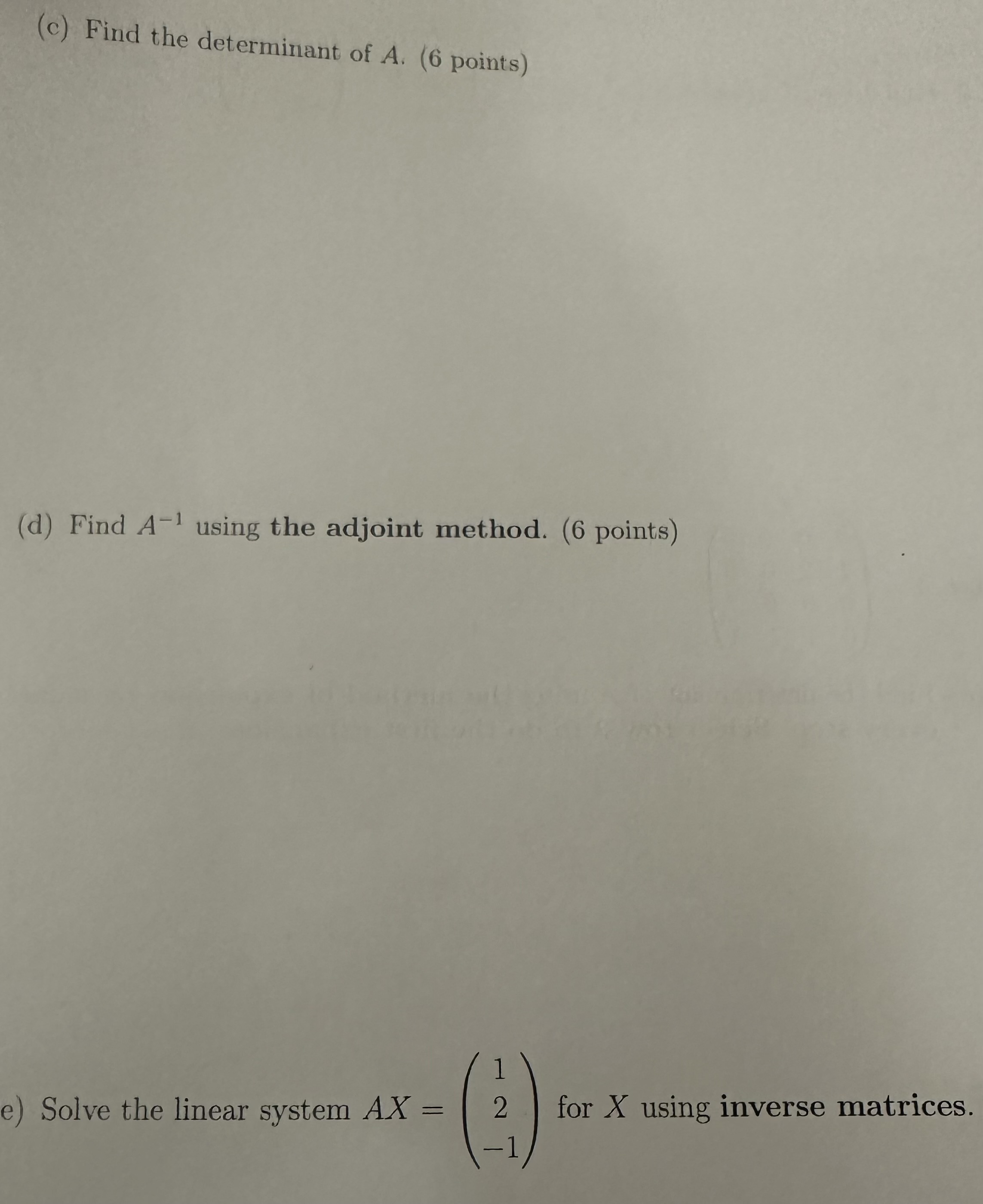 Solved Answer the following questions given matrix | Chegg.com