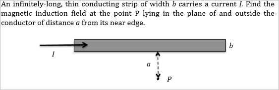 Solved An infinitely-long, thin conducting strip of width b | Chegg.com