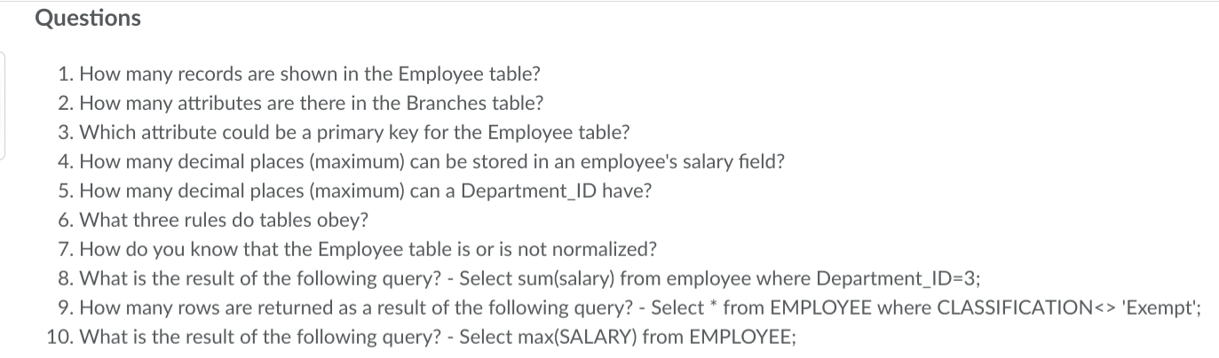Solved Using the tables and SQL statements from the prompt | Chegg.com