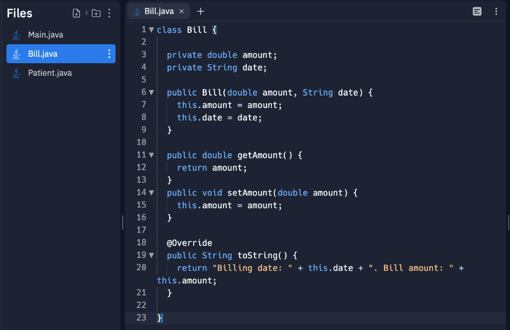 Solved Now you'll create a Patient class. In Patient.java, | Chegg.com