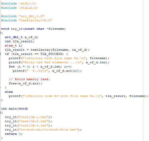 Solved Now study the code in text2array10A.c. Make a memory | Chegg.com