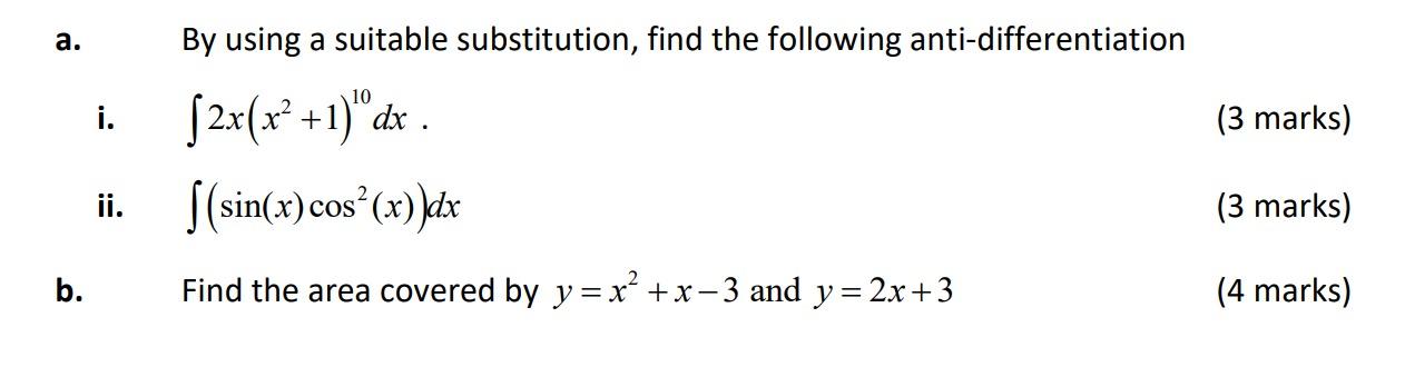Solved a. By using a suitable substitution, find the | Chegg.com