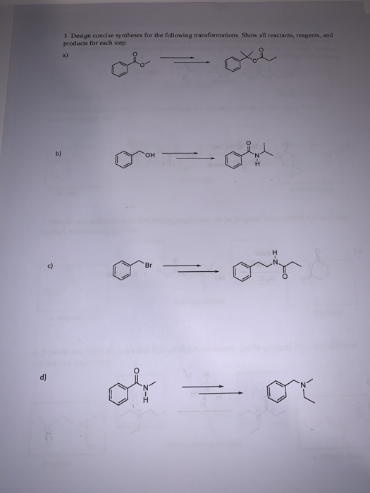 Solved 3. Design concise syntheses for the following | Chegg.com