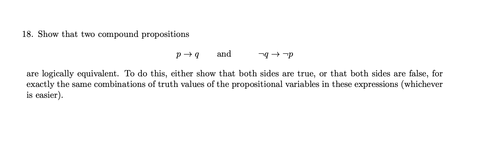 Solved Show that two compound propositionsp→q, ﻿and | Chegg.com