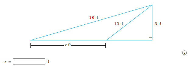 Solved Find the length of x to the nearest tenth of a foot. | Chegg.com