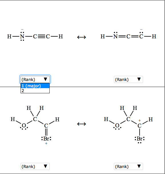 Solved Rank the resonance structures in each row of the | Chegg.com