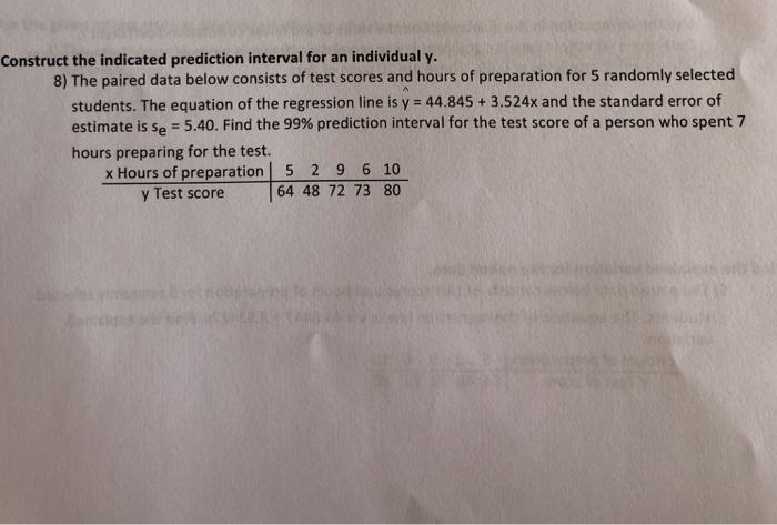 Solved Construct the indicated prediction interval for an | Chegg.com