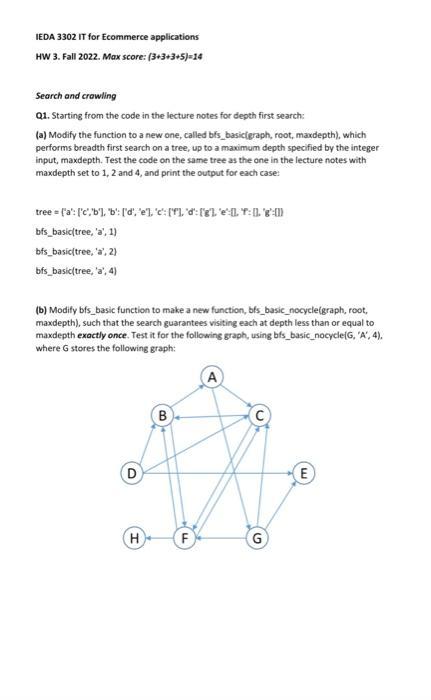 Depth First Search Python Q1 Starting From The 