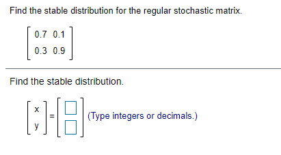 Solved Find the stable distribution for the regular | Chegg.com