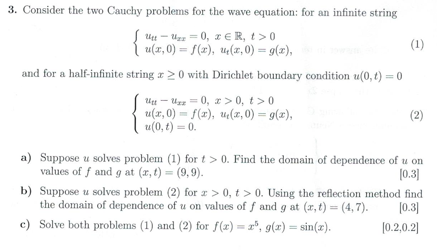 Solved Consider the two Cauchy problems for the wave | Chegg.com