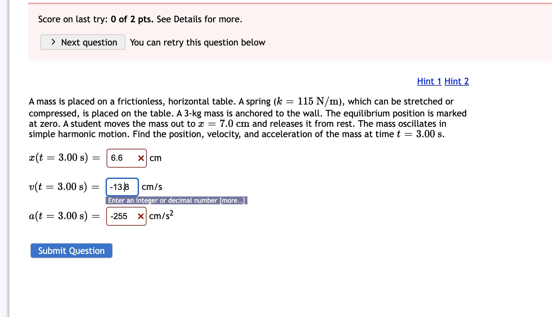 Solved please help i already had two people help and it was | Chegg.com