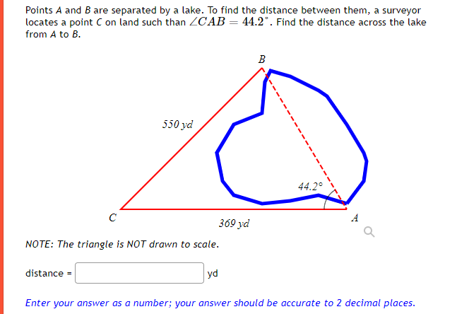 Solved Points A and B are separated by a lake. To find the | Chegg.com