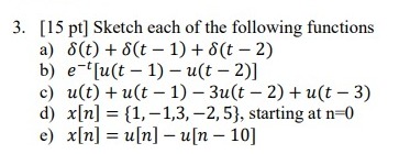 Solved 3. [15pt] Sketch each of the following functions a) | Chegg.com