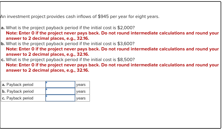 Solved An investment project provides cash inflows of \( \$ | Chegg.com
