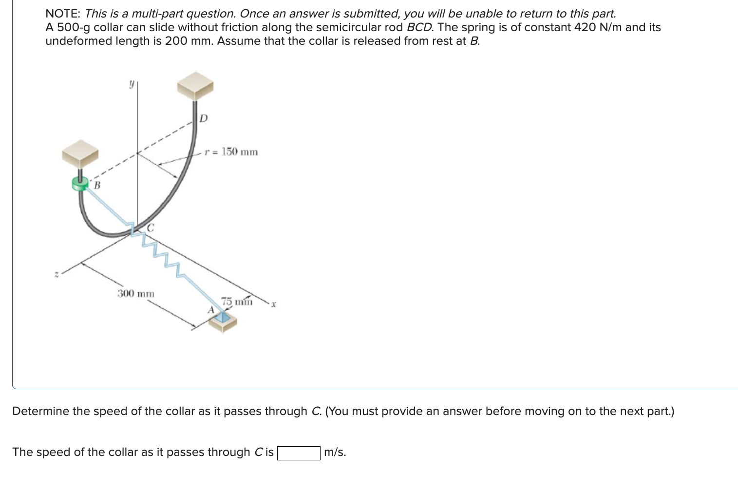 Solved Please answer both parts correctly!a) speed of collar | Chegg.com