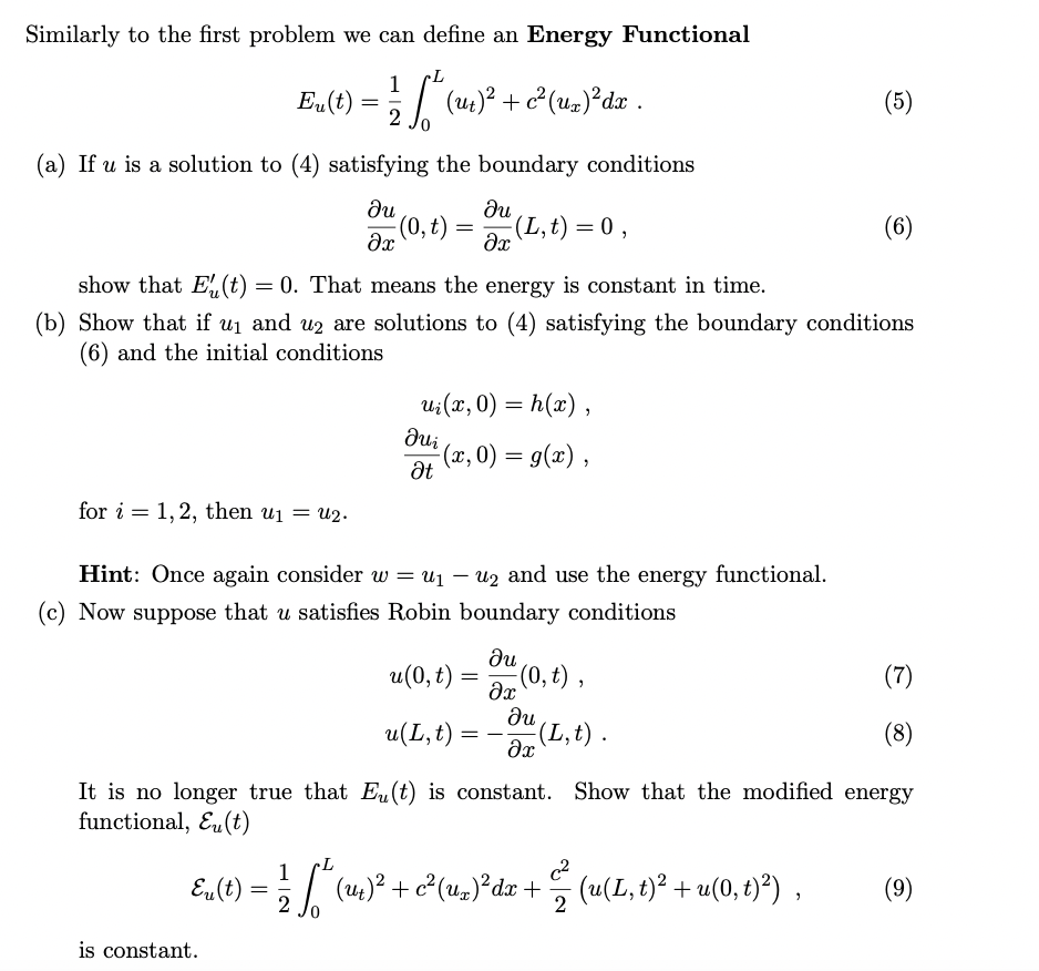 Solved 2. Now consider the one dimensional wave equation | Chegg.com