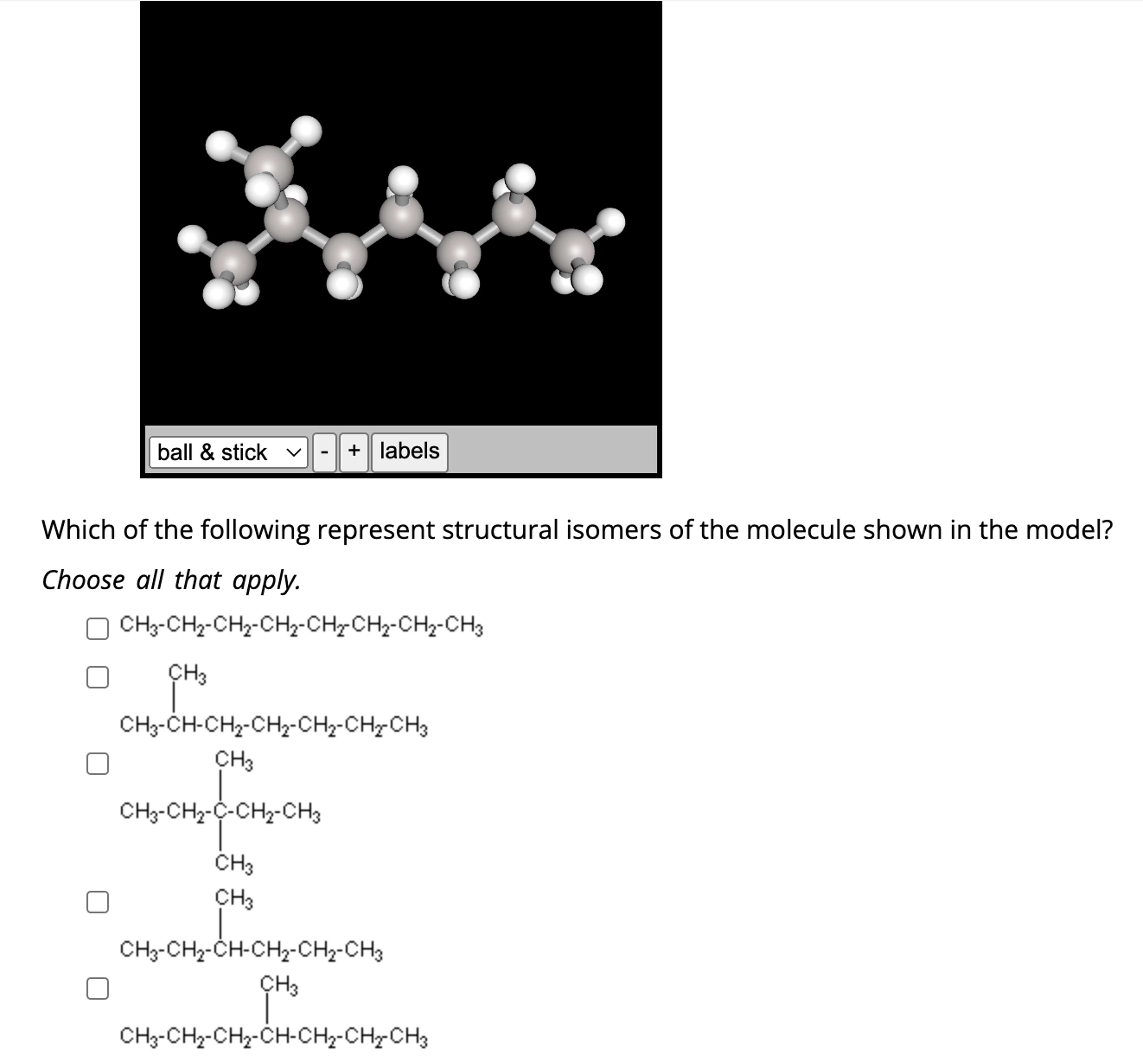 Solved Which of the following represent structural isomers | Chegg.com