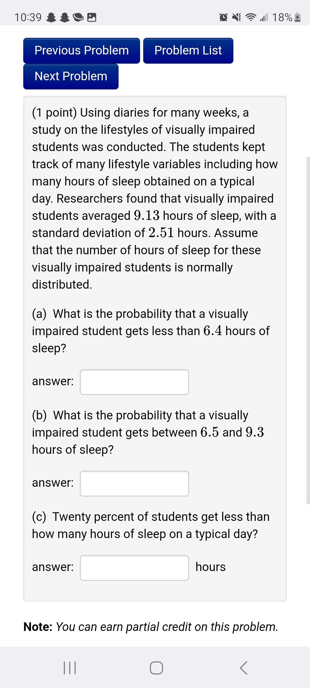 Solved study on the lifestyles of visually impaired students | Chegg.com