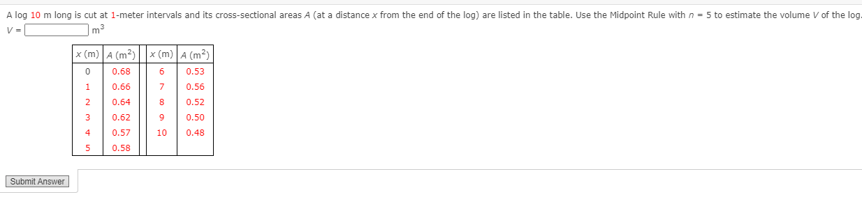Solved A log 10 m long is cut at 1-meter intervals and its | Chegg.com