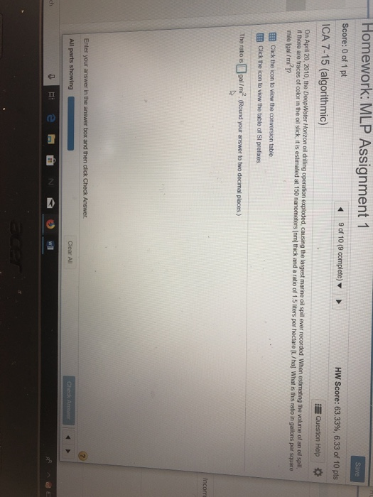 Solved Homework: MLP Assignment 1 Score: 0 of 1 pt ICA 7-15 | Chegg.com