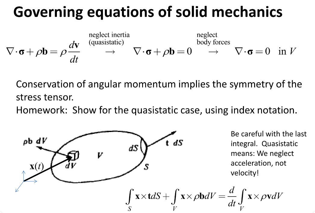 Governing equations of solid mechanics neglect | Chegg.com