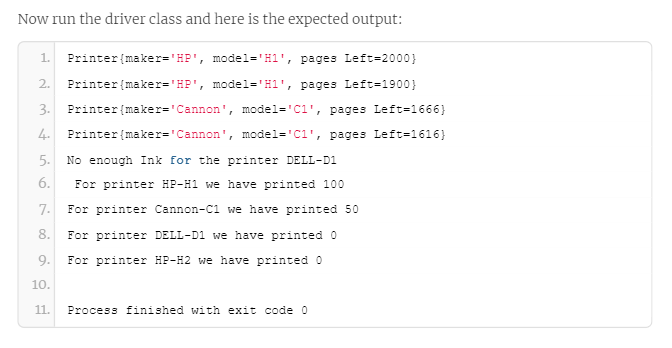 Solved Develop a new application that manages printers | Chegg.com
