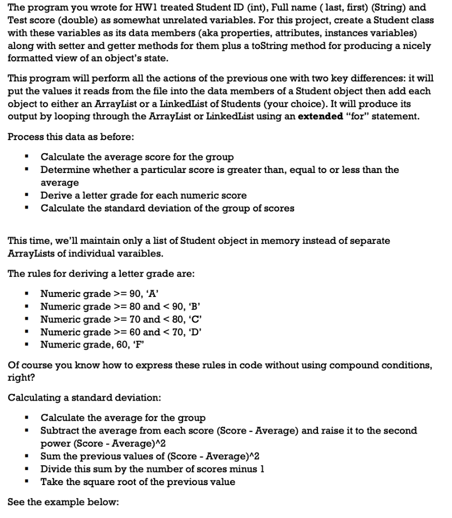 Solved The program you wrote for HW1 treated Student ID | Chegg.com