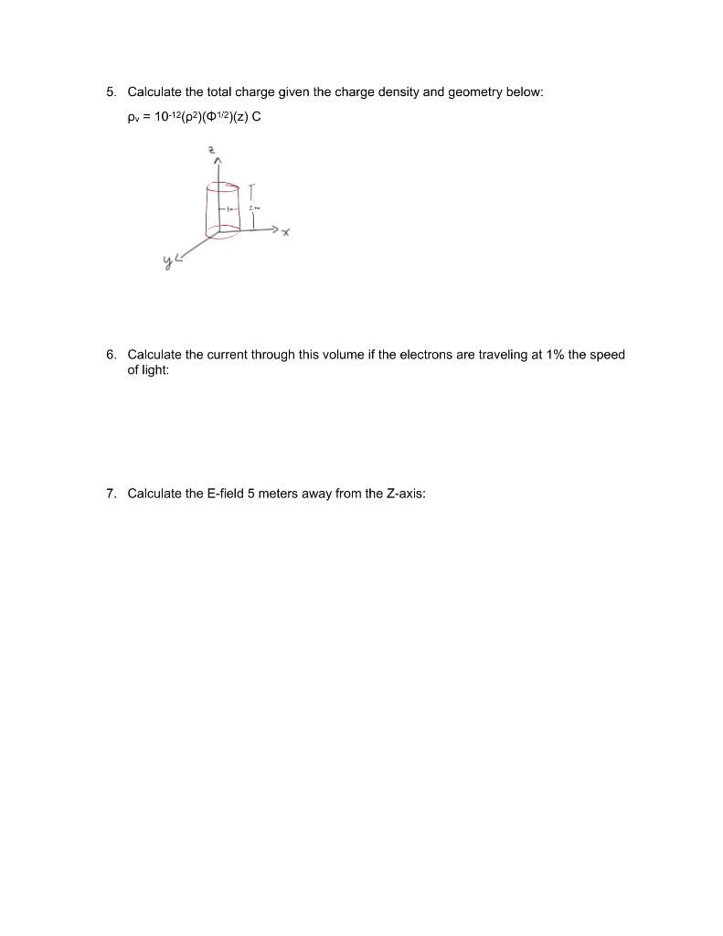 Solved Calculate the total charge in the geometric shapes, | Chegg.com