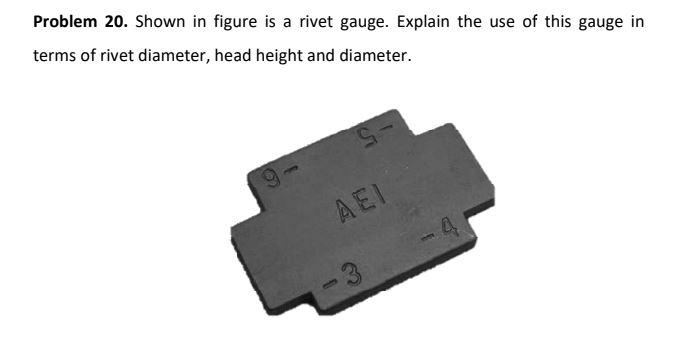 Solved Problem 20. Shown in figure is a rivet gauge. Explain | Chegg.com
