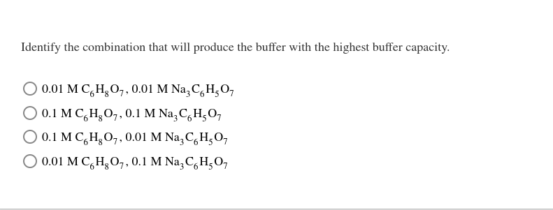 Solved Identify the combination that will produce the buffer | Chegg.com