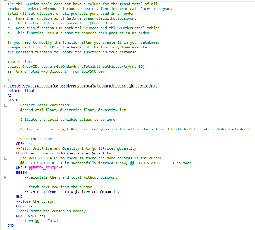 Solved Assignment E: Tables, Views, and Functions must be | Chegg.com