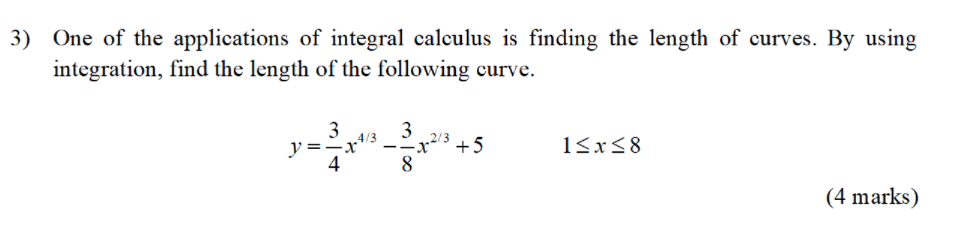 Solved 3) One of the applications of integral calculus is | Chegg.com
