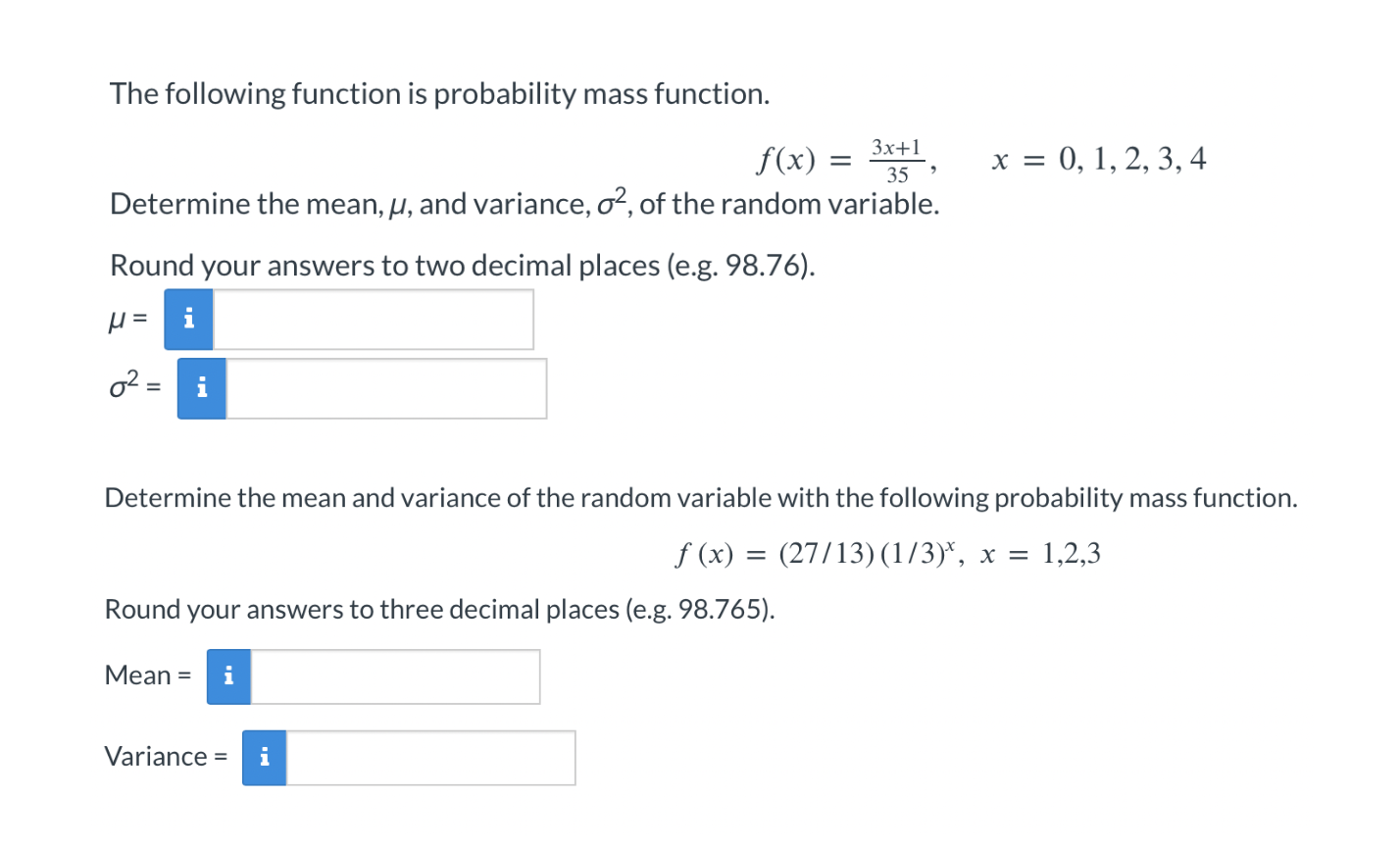 Solved The following function is probability mass function. | Chegg.com