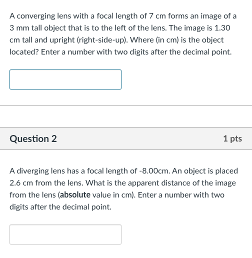 Solved A converging lens with a focal length of 7 cm forms | Chegg.com Solved A converging lens with a focal length of 7 cm forms | Chegg.com