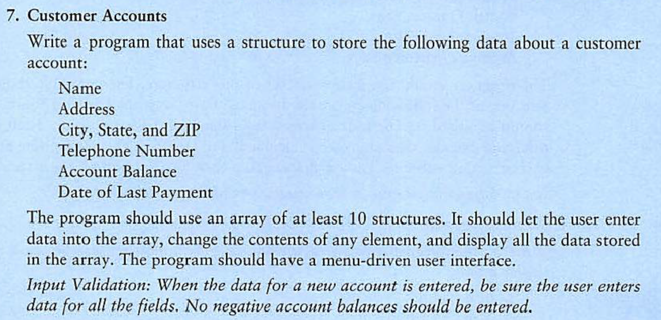 Solved 7. Customer Accounts Write a program that uses a | Chegg.com