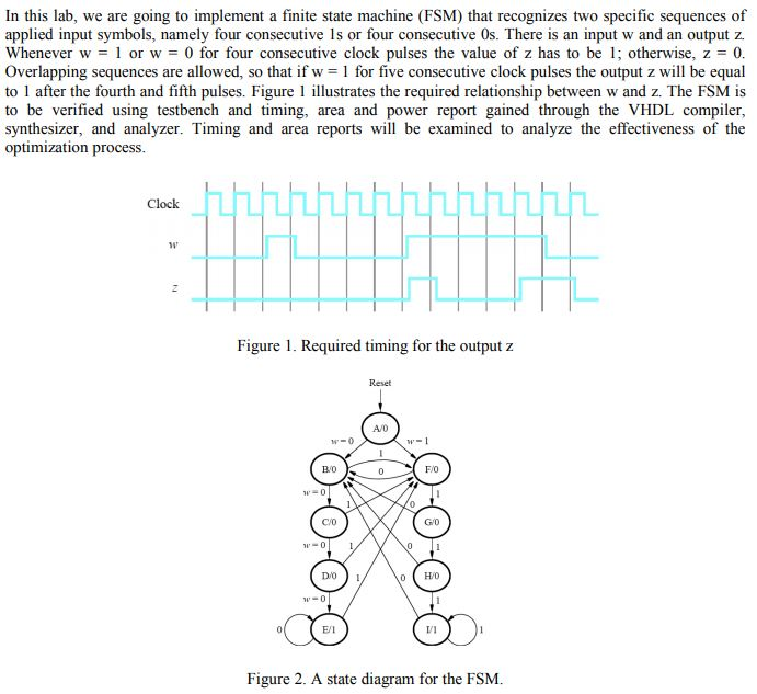 Solved Implement the FSM in VHDL using nine (9) State | Chegg.com