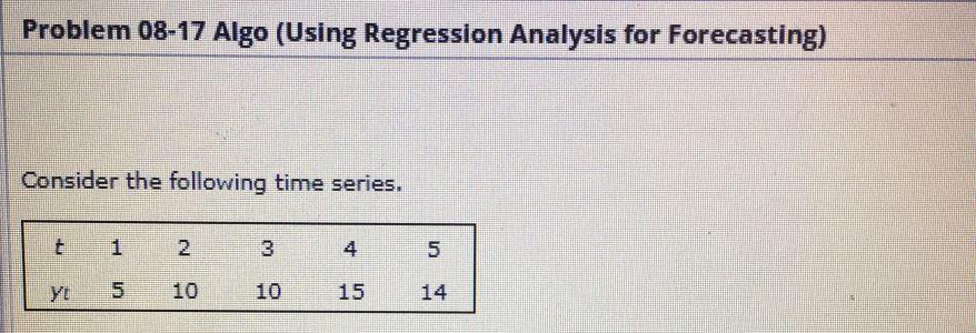 Solved Problem 08 17 Algo Using Regression Analysis For 