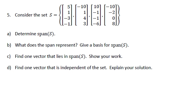 Solved Consider the set | Chegg.com