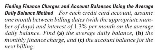 Solved Finding Finance Charges and Account Balances Using | Chegg.com