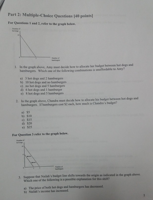 Solved Part 2: Multiple-Choice Questions [40 points] For | Chegg.com