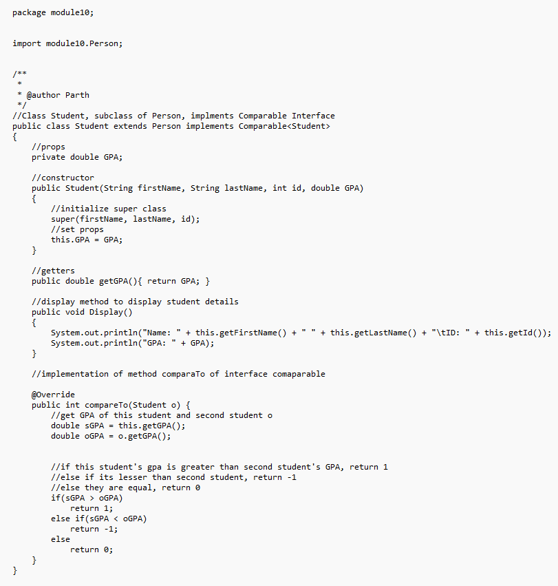Solved package modulele; /* * Click | Chegg.com