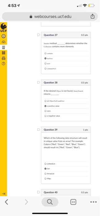 Solved 4:53 webcourses.ucf.edu UCF D Question 34 1 pts Ain) | Chegg.com