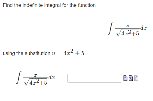 Solved Find the indefinite integral for the function | Chegg.com
