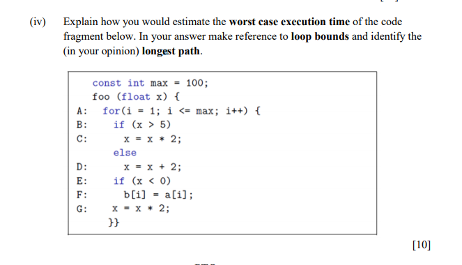 Solved (iv) Explain how you would estimate the worst case | Chegg.com