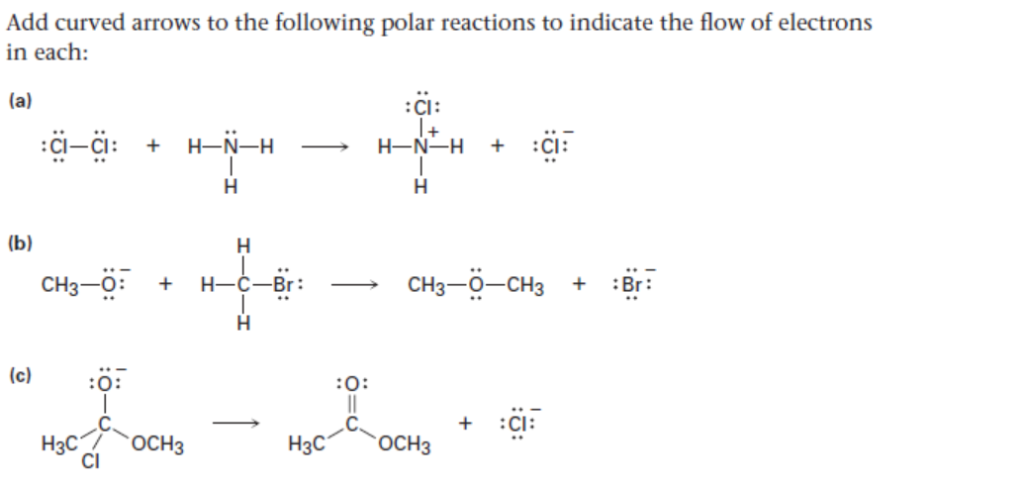 Solved Add curved arrows to the following polar reactions to | Chegg.com