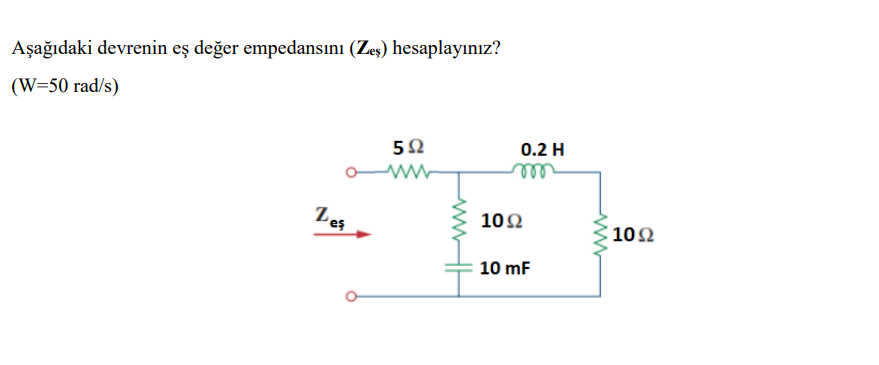 Solved Calculate the equivalent impedance (Zeq) of the | Chegg.com