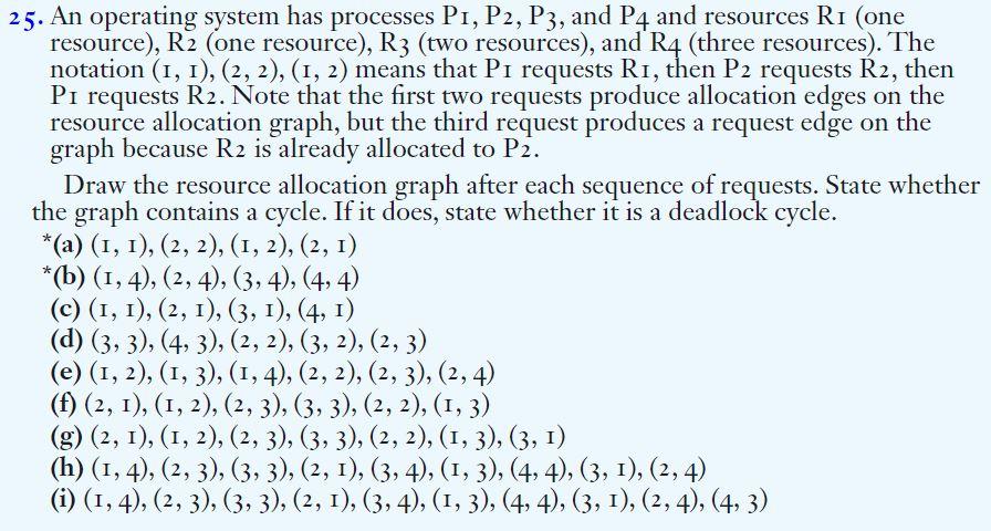 Solved 25. An operating system has processes P1,P2,P3, and | Chegg.com